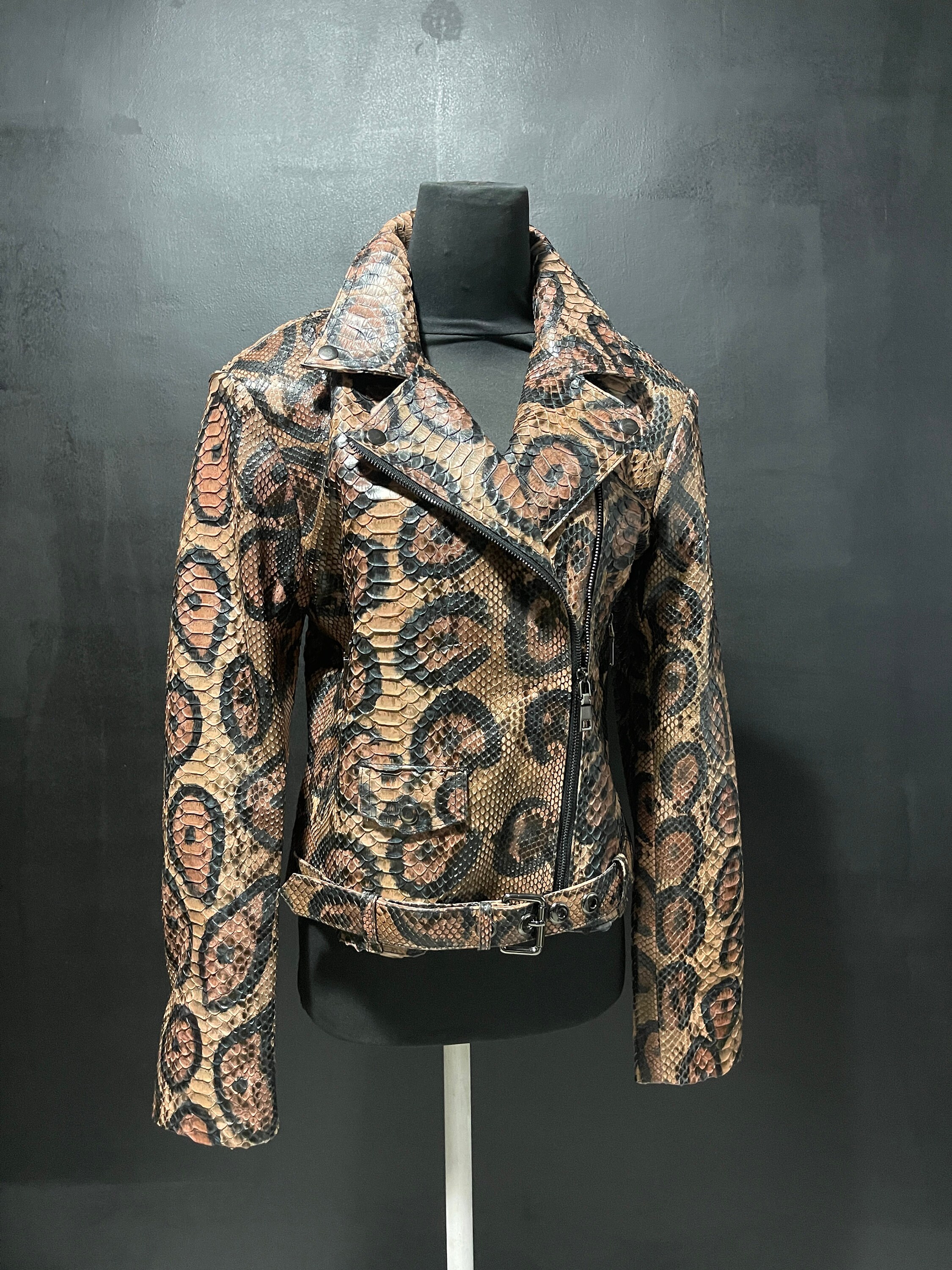 Snakeskin Women's Jacket Tiger Print Genuine Python - Etsy