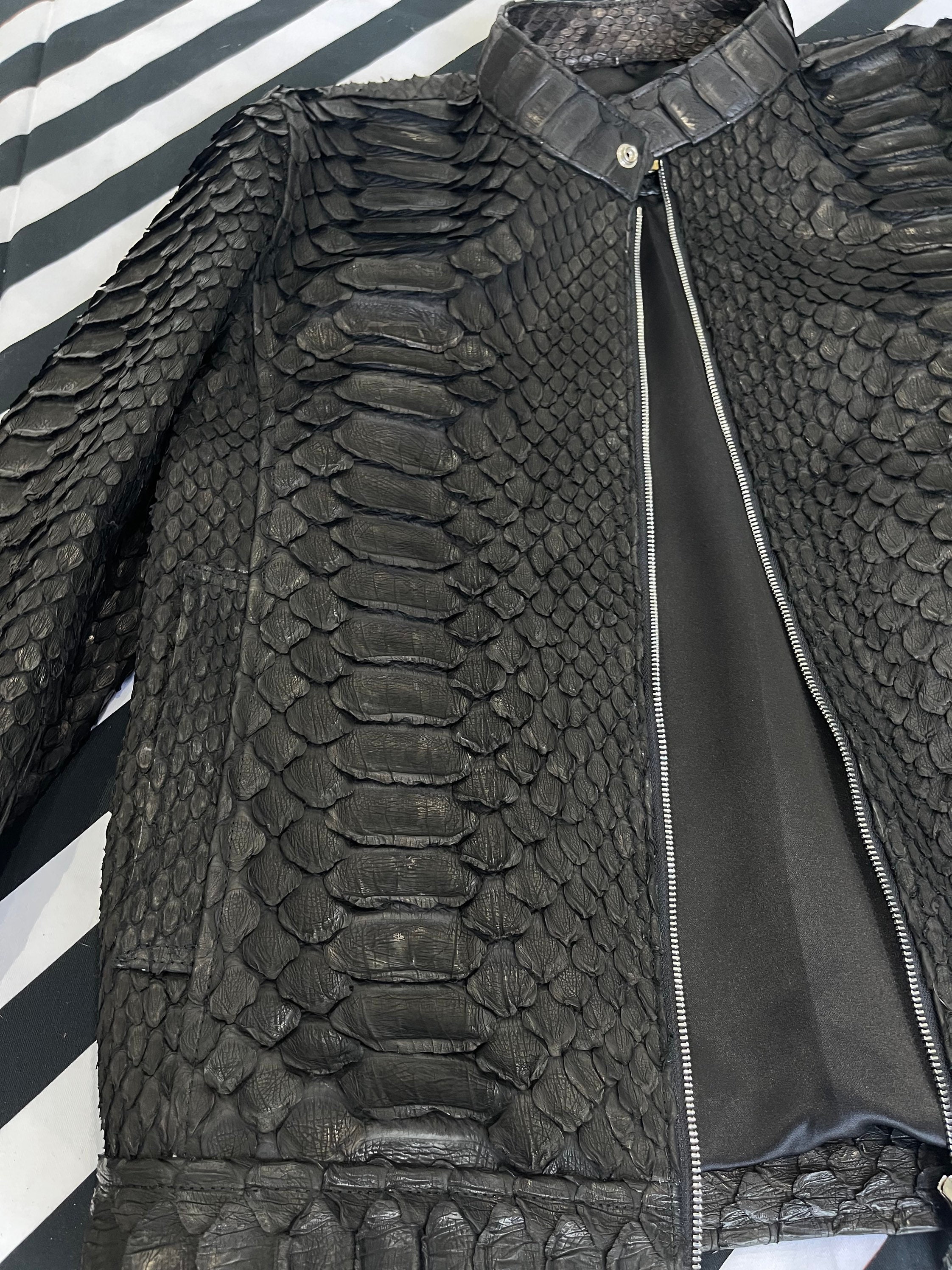 Men's KING Snakeskin Jacket Black Python Leather Jacket - Etsy UK