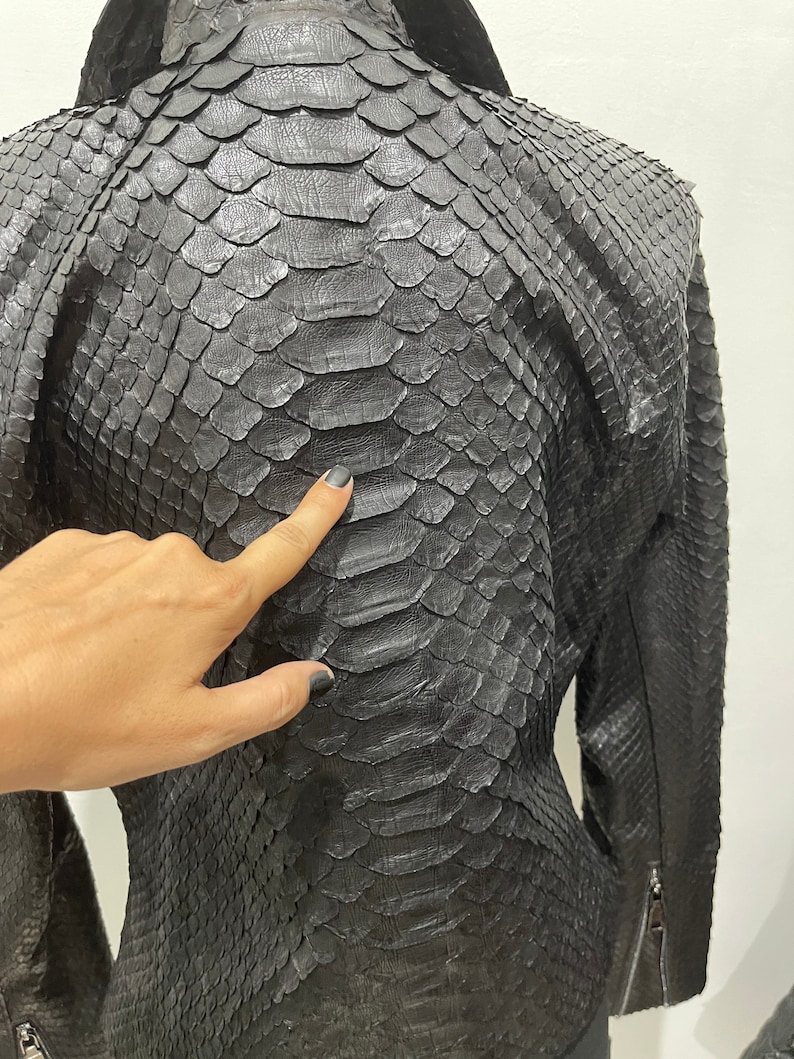 King Python Leather Jacket Women's Snakeskin Jacket - Etsy