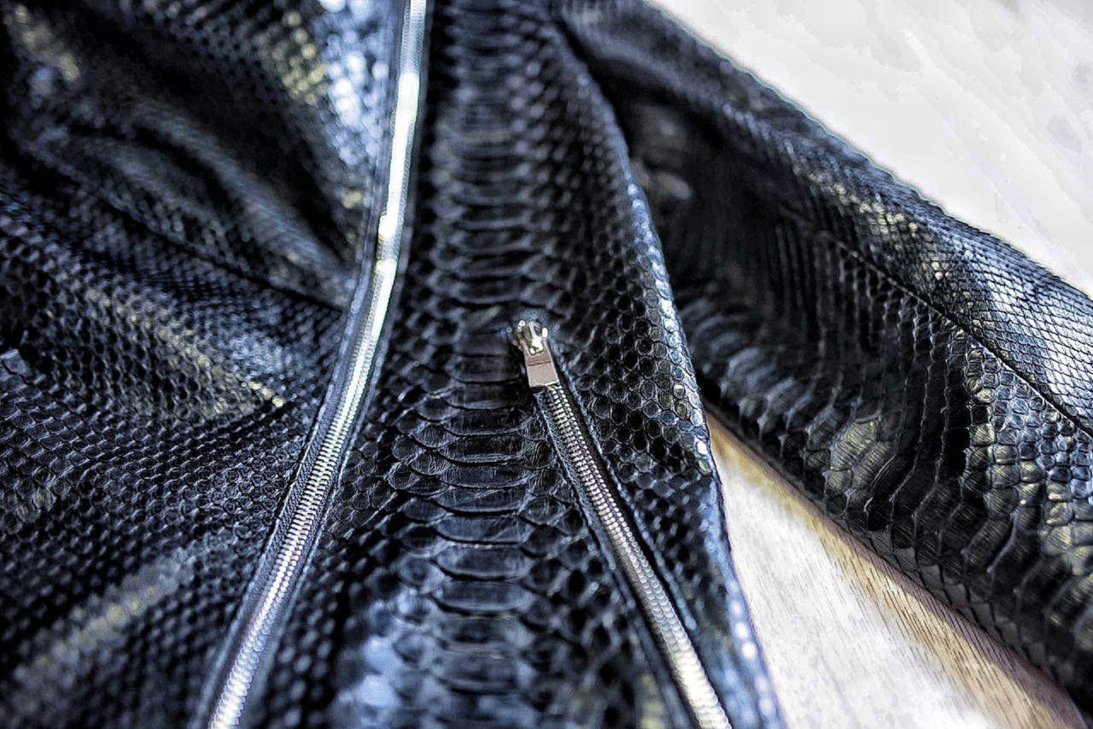 Woman Black Snakeskin Jacket Python Leather Jacket Black - Etsy