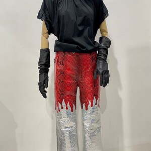 Python Leather Pants, Snakeskin Pants, Red Leather Pants, Real Python ...