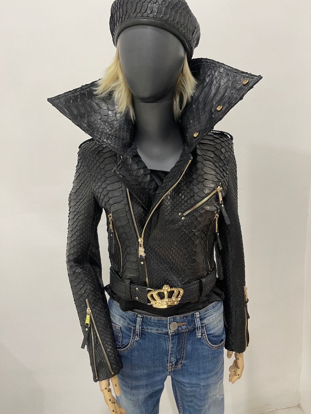 Snakeskin Woman's Jacket Dragon Python Leather Jacket King Python ...