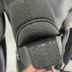 Snakeskin Backpack, Unisex Python Leather Backpack, Leather Rucksack, Man’s Backpack, Woman’s ...