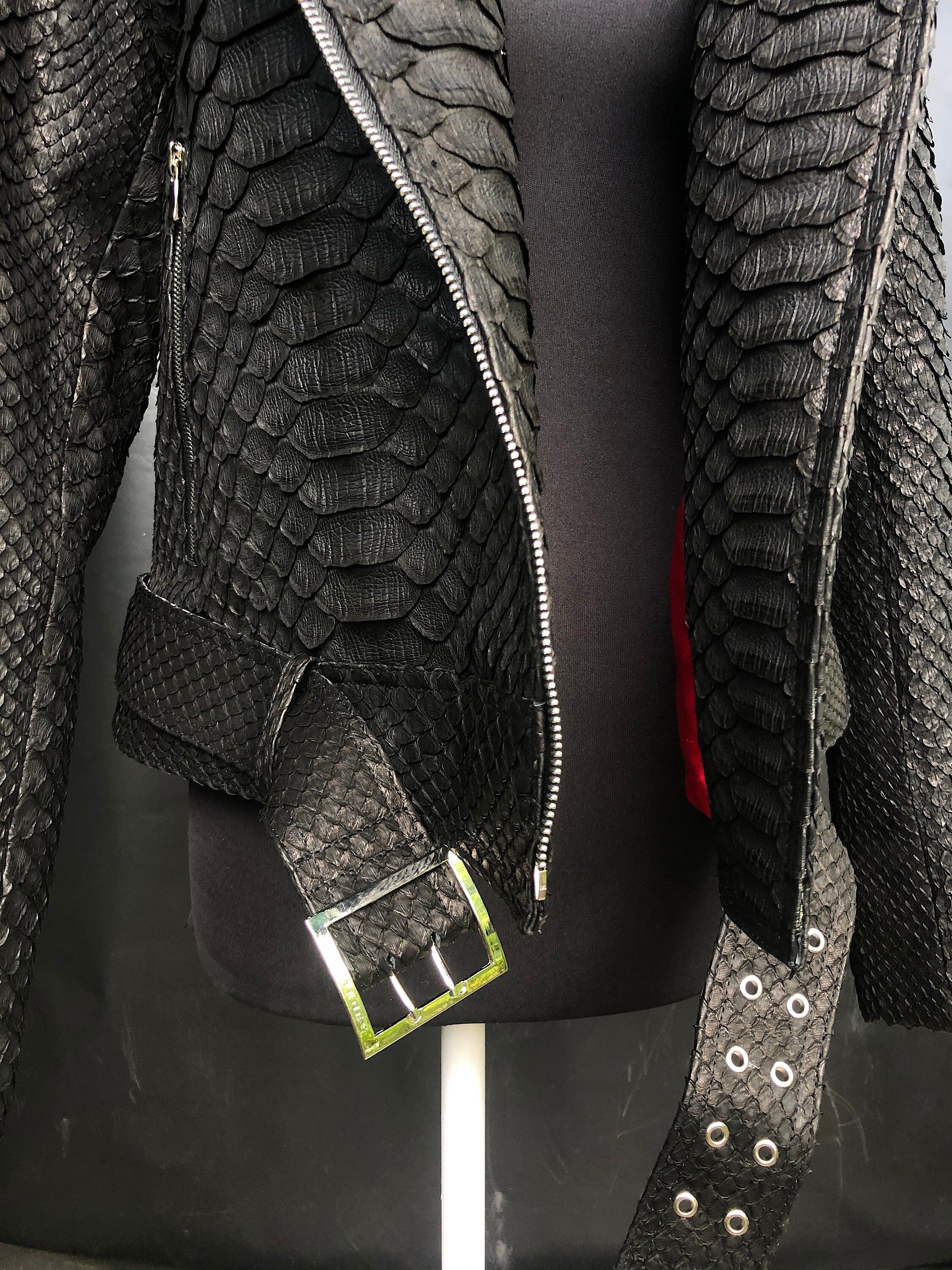 King python leather jacket Women's snakeskin jacket King | Etsy