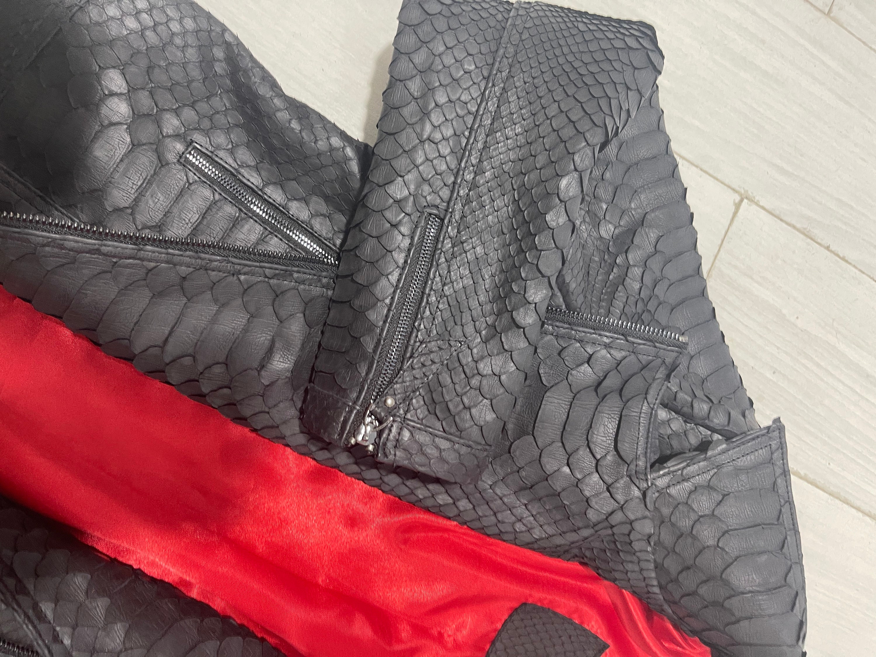 King Python Leather Jacket Womans Black Snakeskin Jacket - Etsy