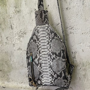 Snakeskin Backpack, Unisex King Python Leather Backpack, Leather ...