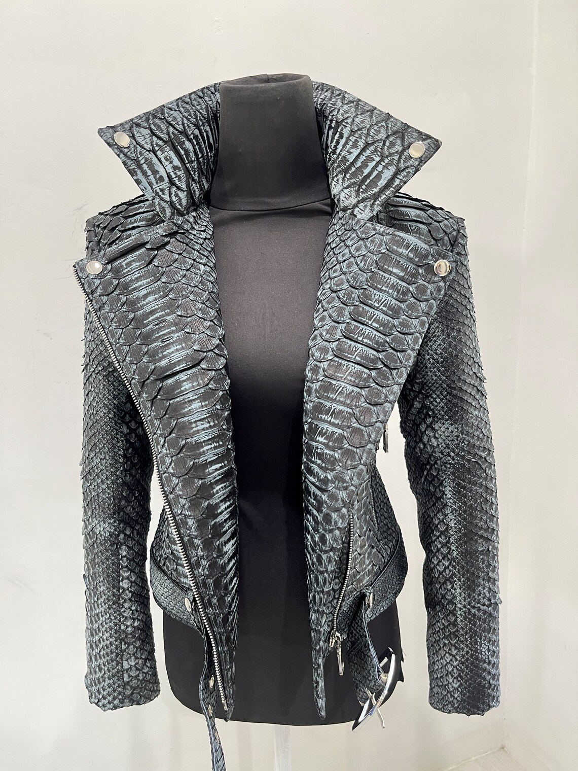 Dragon Snakeskin Biker Jacket Women's Python Leather - Etsy