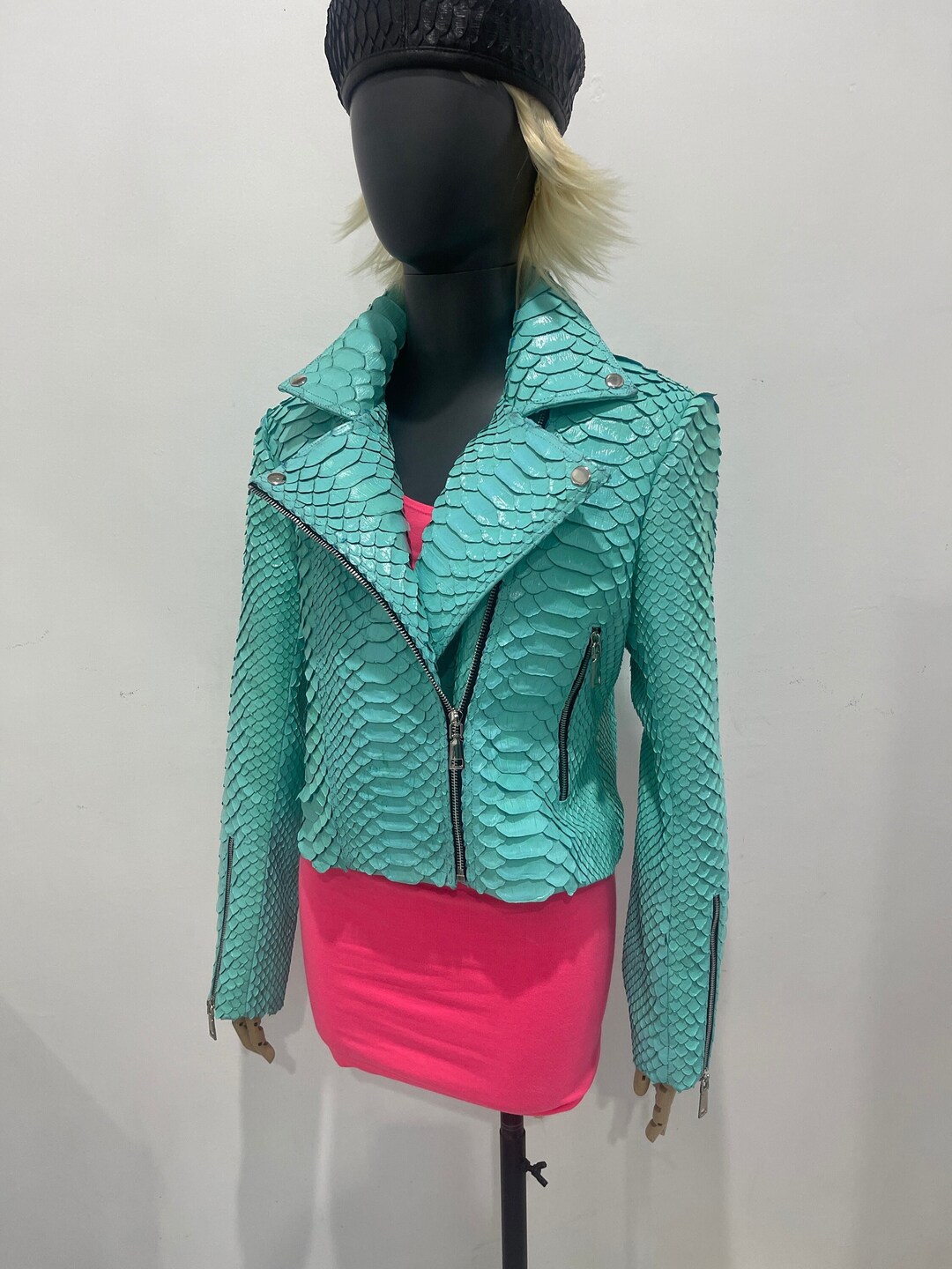 Custom Python Leather Biker Jacket, Leather Jacket for Women, Dragon ...