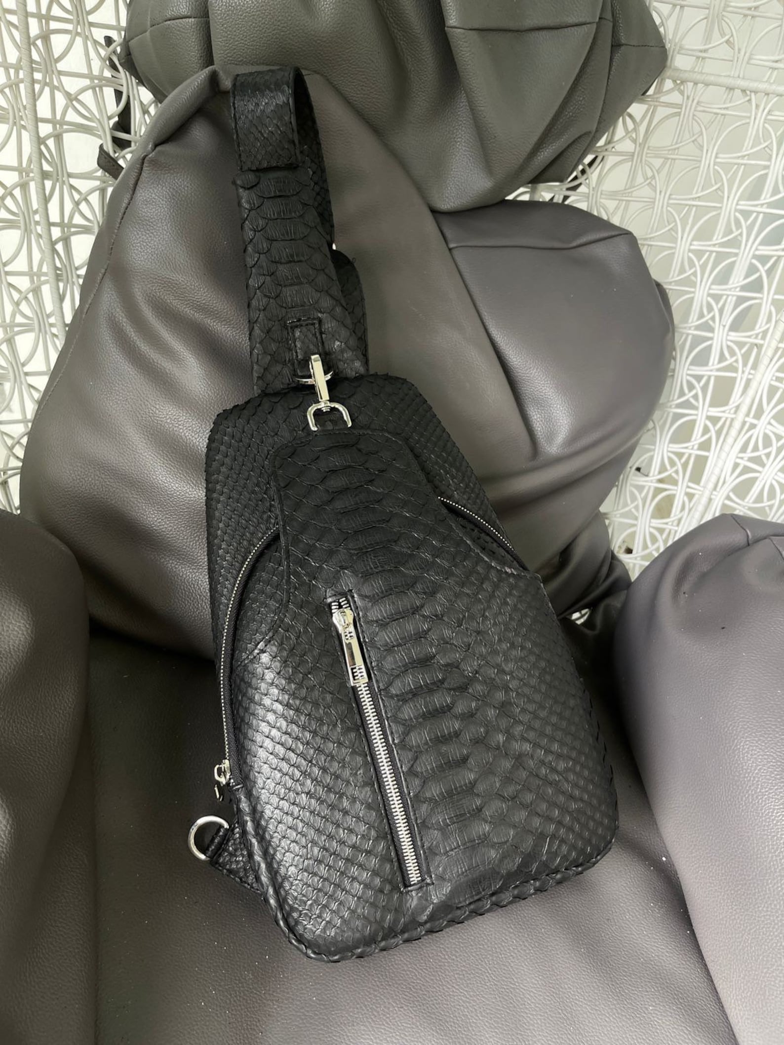 Snakeskin Backpack Unisex Python Leather Backpack Leather - Etsy