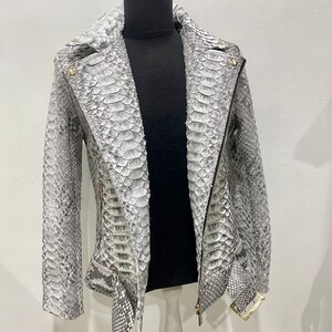 Man's Custom Biker Jackеt, King Snakeskin Python Leather Motorcycle ...