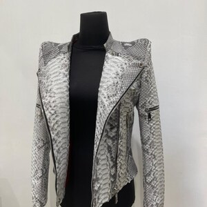 Women's Snakeskin Jacket, Python Leather Jacket, Elegant Leather Jacket ...