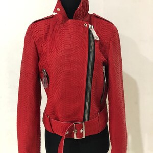 Women's Snakeskin Jacket, Moto Python Jacket, Python Leather Biker ...