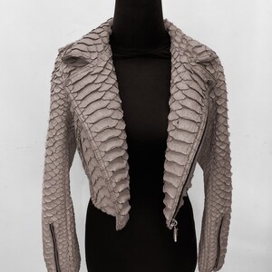 Custom Python Leather Biker Jacket, King Python Leather Jacket for ...