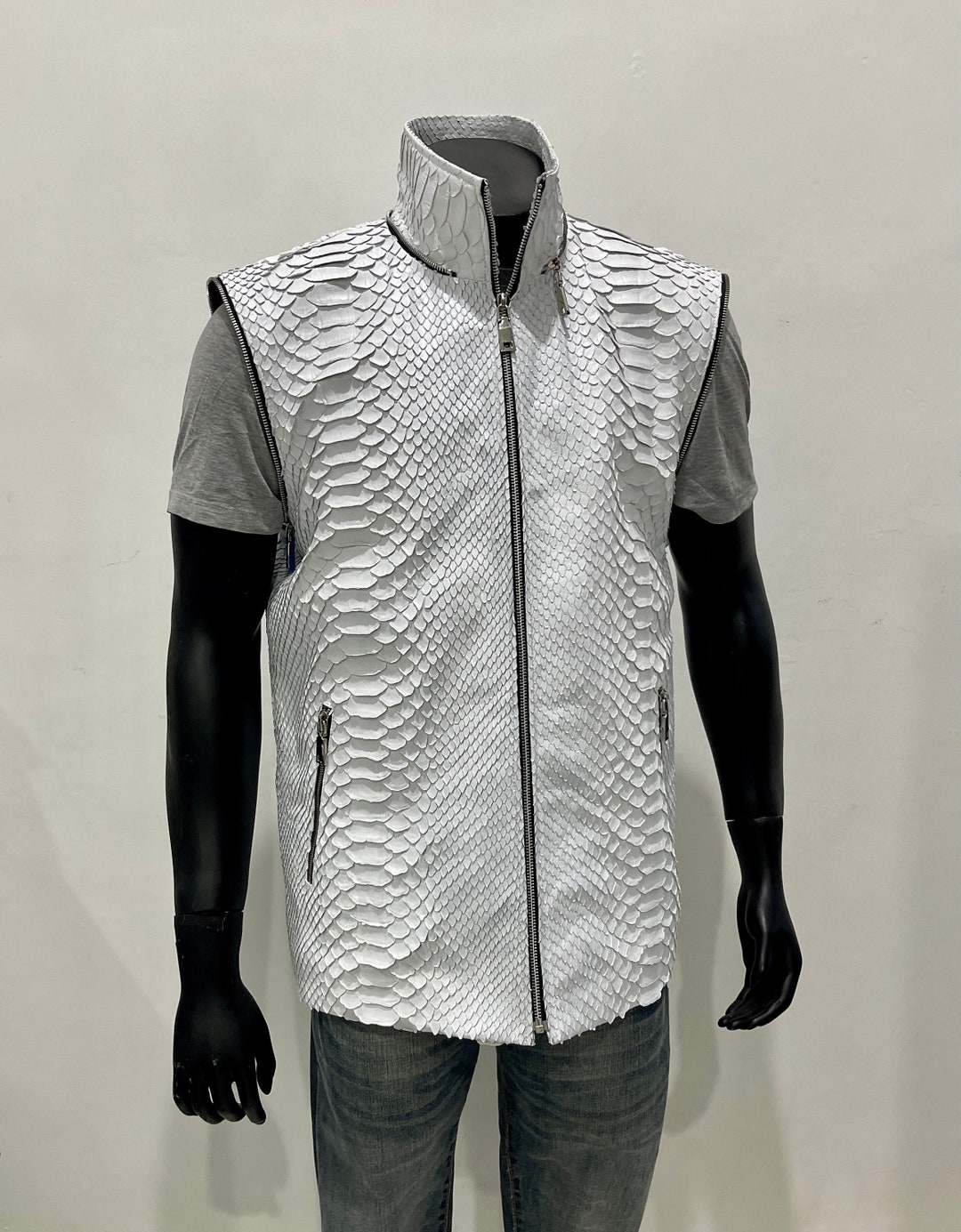 Man's Custom Snakeskin Vest King Python Leather Waiscoat - Etsy