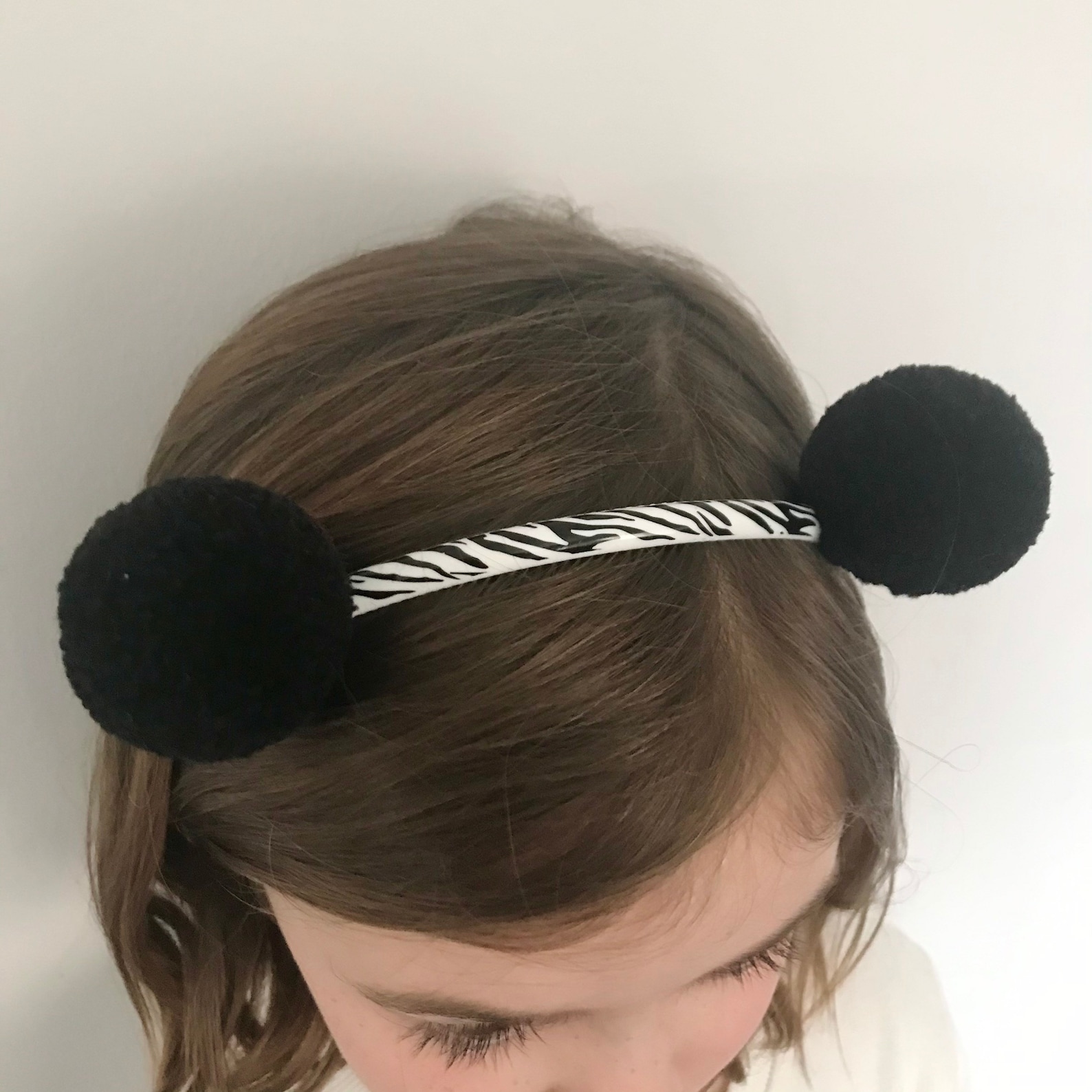 Zebra Print Pom Pom Ears Headband - Etsy