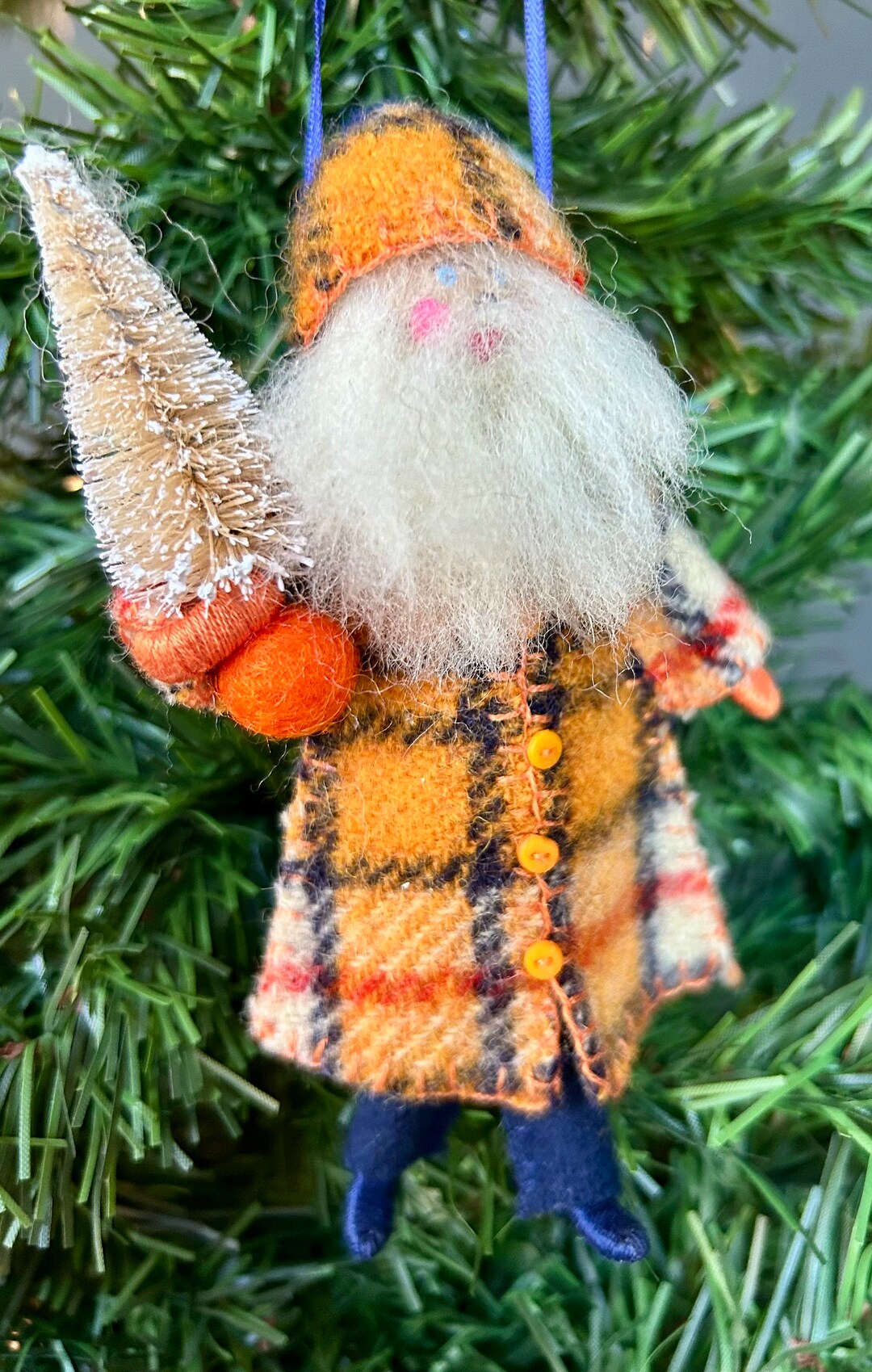 St. Nicholas Ornament of Vintage Wool - Etsy