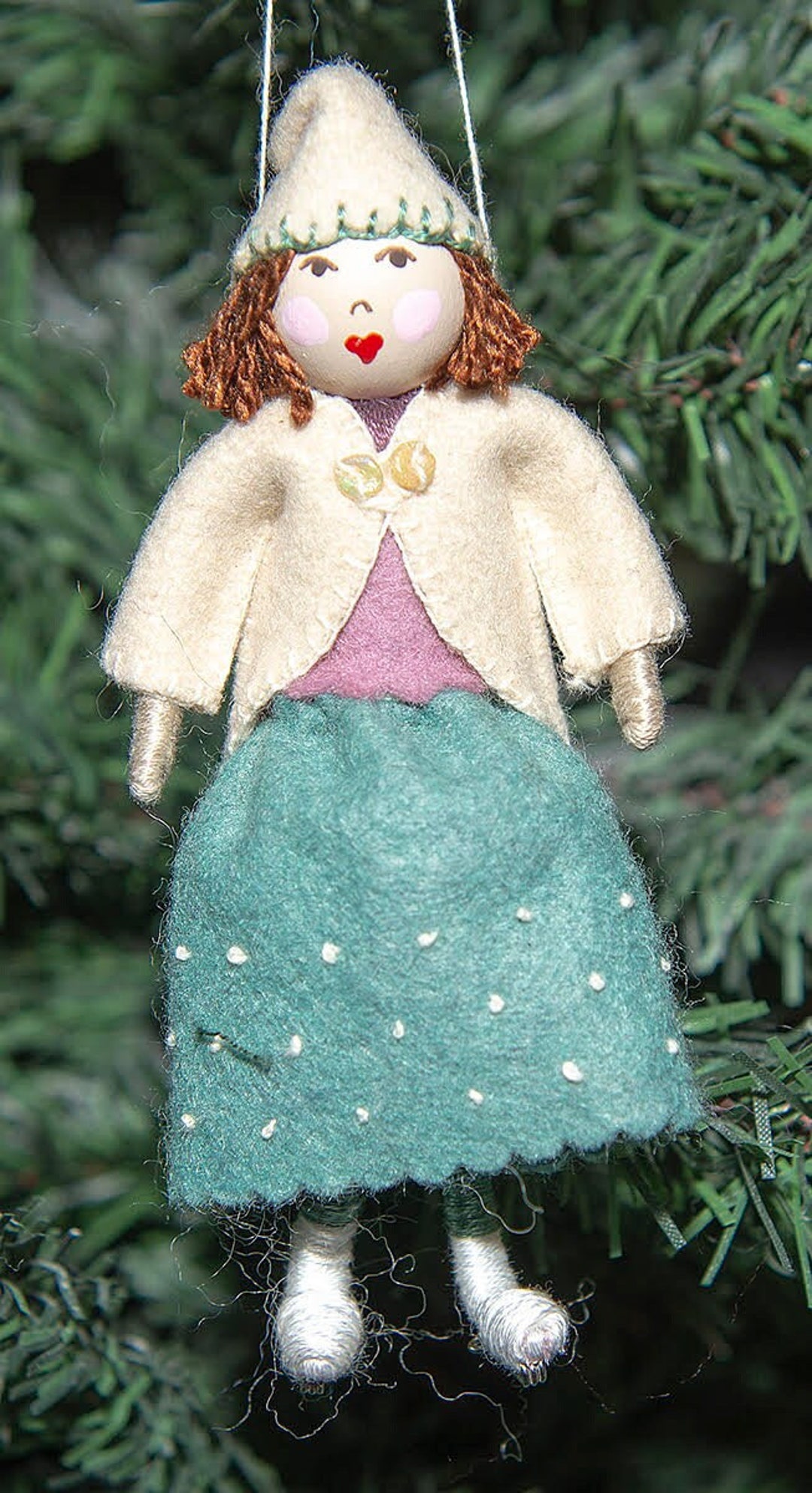 Skater Girl Ornament in Wool Felt - Etsy