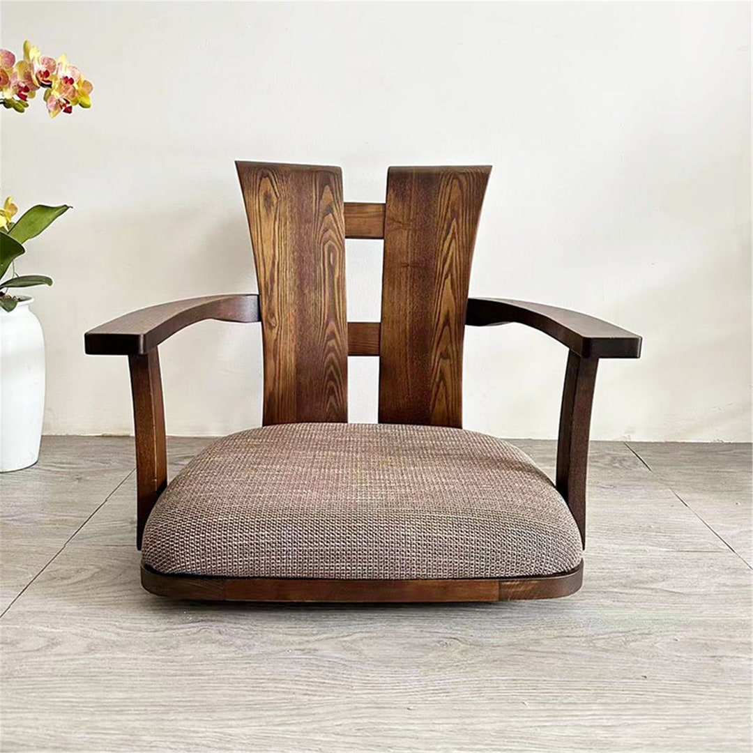 Tatami Solid Wood Chair, Japanese style Back Chair, Dining Table Chairs ...