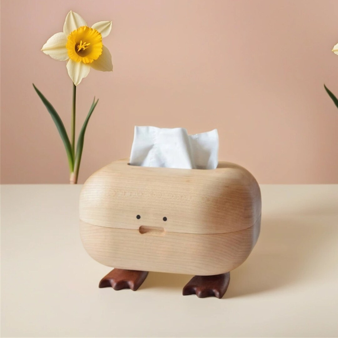 Custom Creative Duck Foot Tissue Box, Solid Wood Household Living Room ...