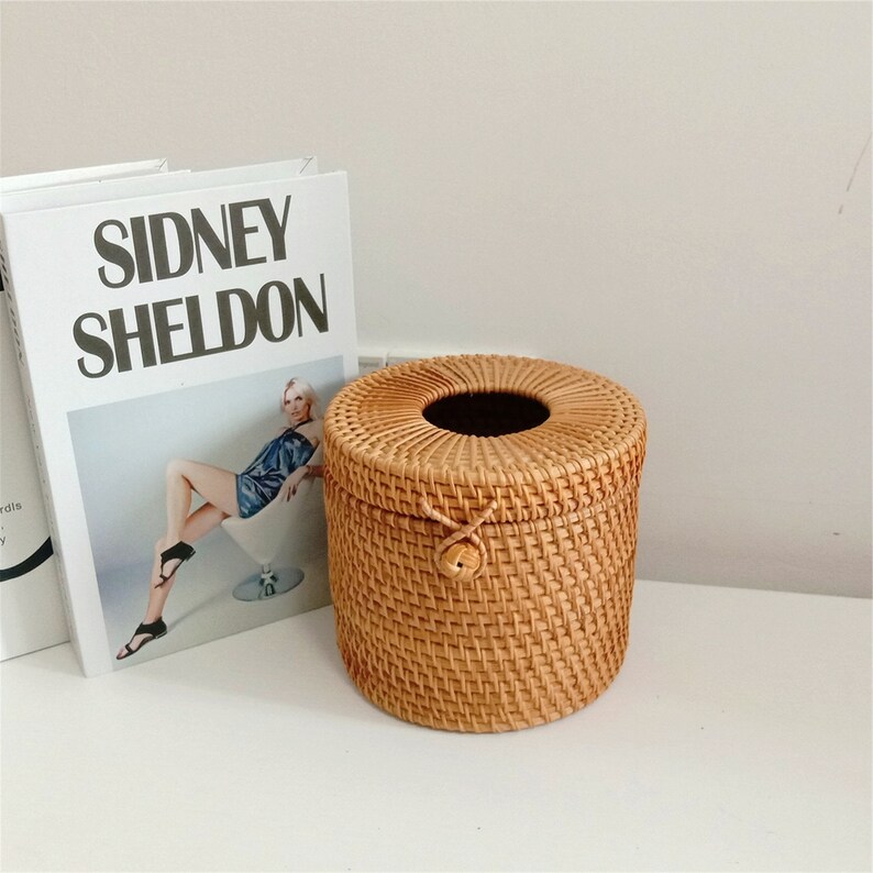 Handmade Rattan Woven Roll Paper Box Tissue Boxbright Home - Etsy
