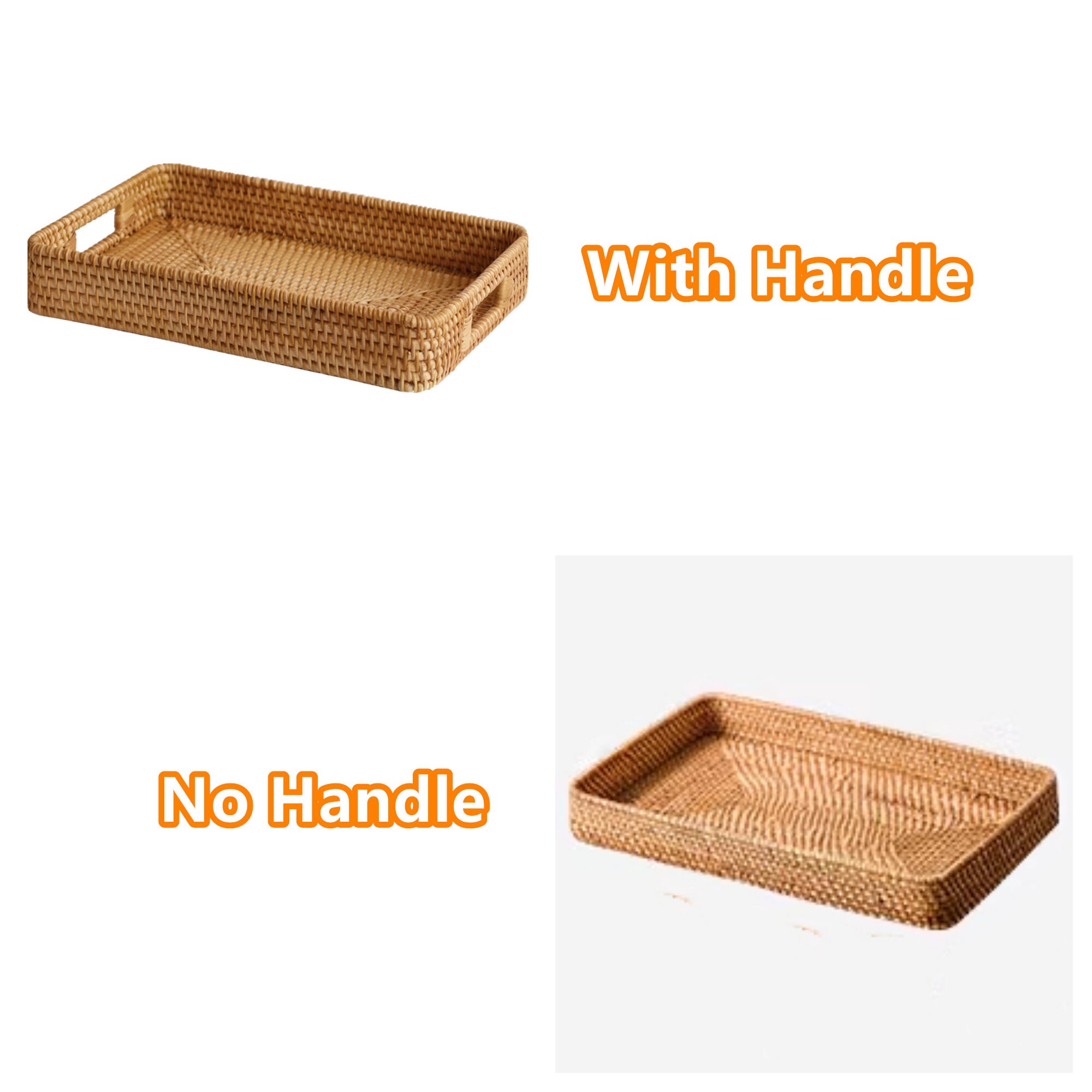 Custom Size Rattan Woven Storage Tray With Handle,rattan Woven Coffee ...