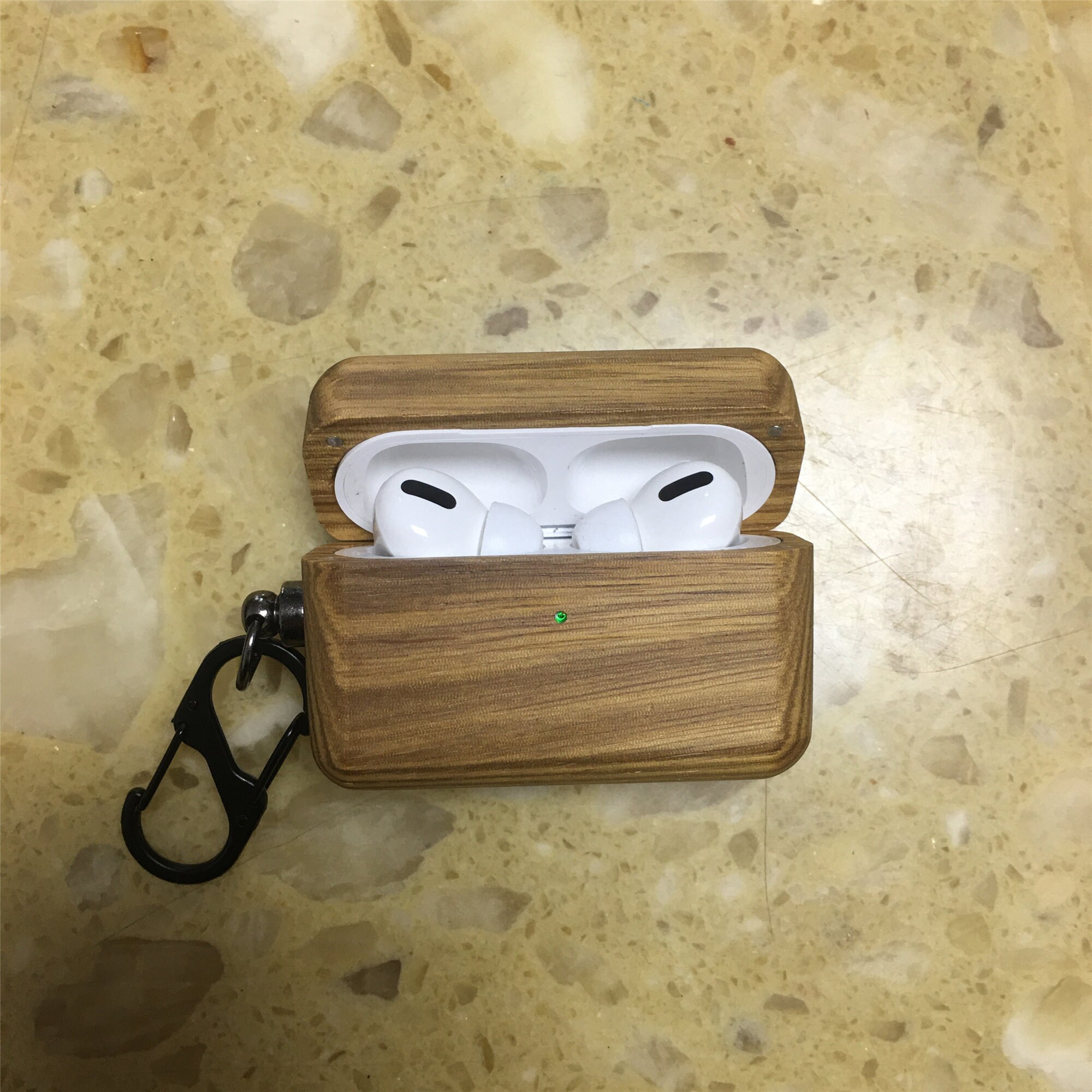 Custom Wooden AirPod Pro Case With Metal Hook Keychain Apple | Etsy