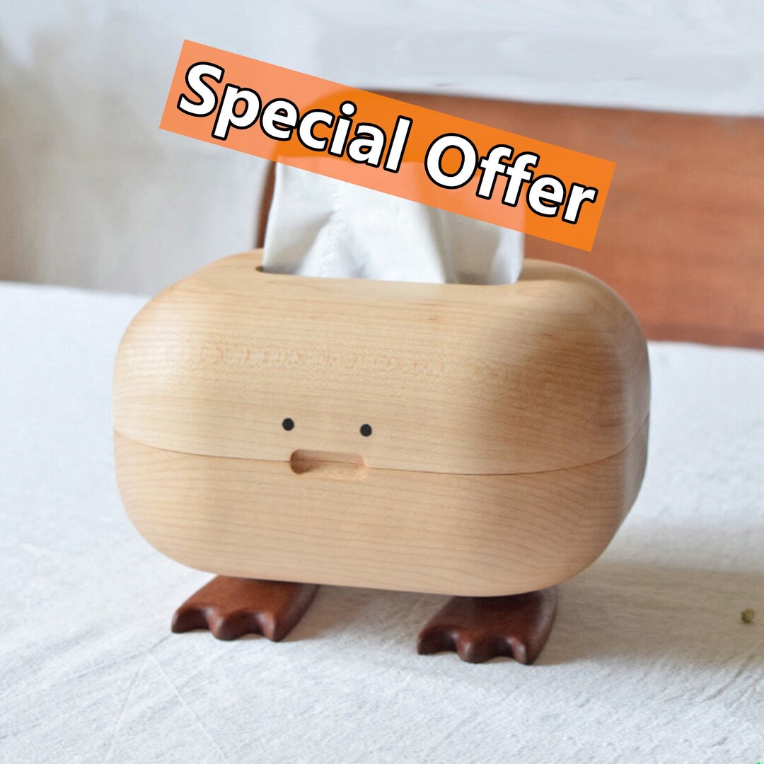 Custom Creative Duck Foot Tissue Box Solid Wood Household - Etsy