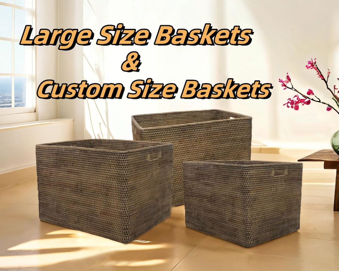 Large Size Rattan Woven Storage Baskets,custom Size Rattan Woven ...