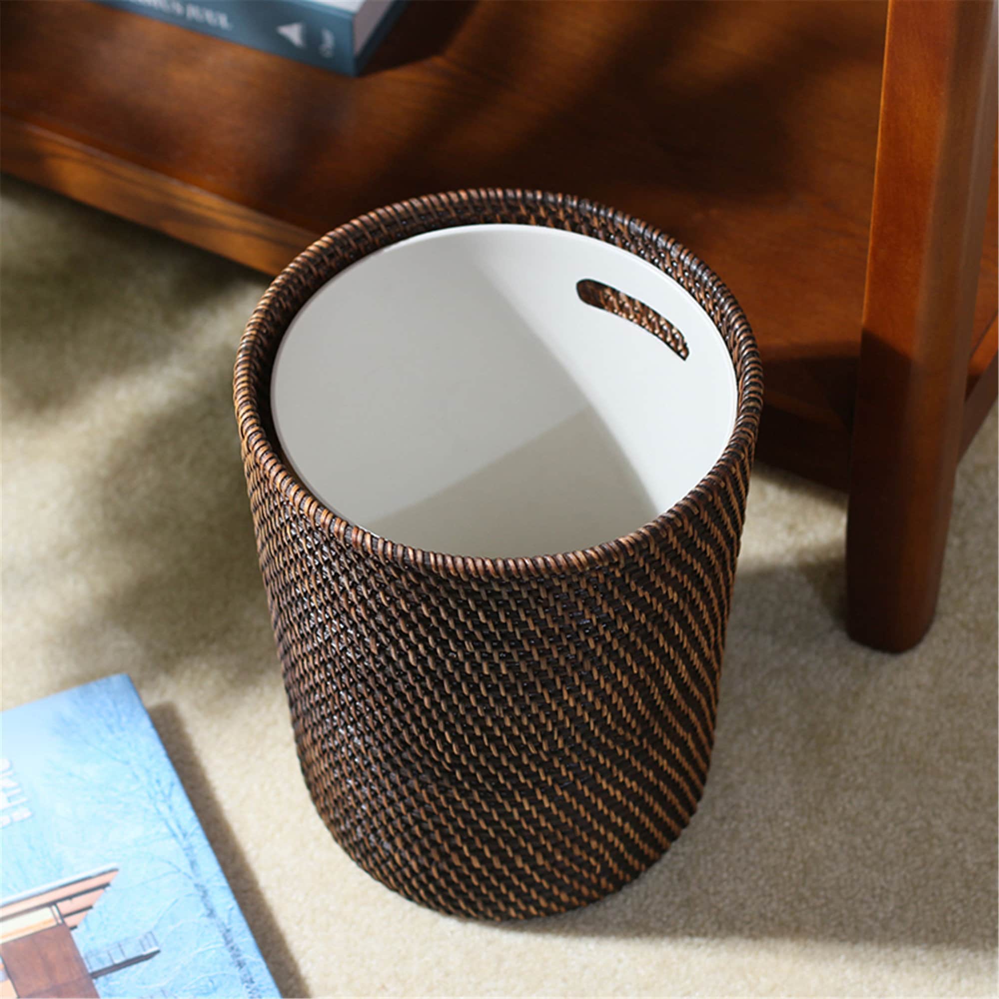 Rattan Woven Storage Tube Trash Storage Basket Cylinder With - Etsy
