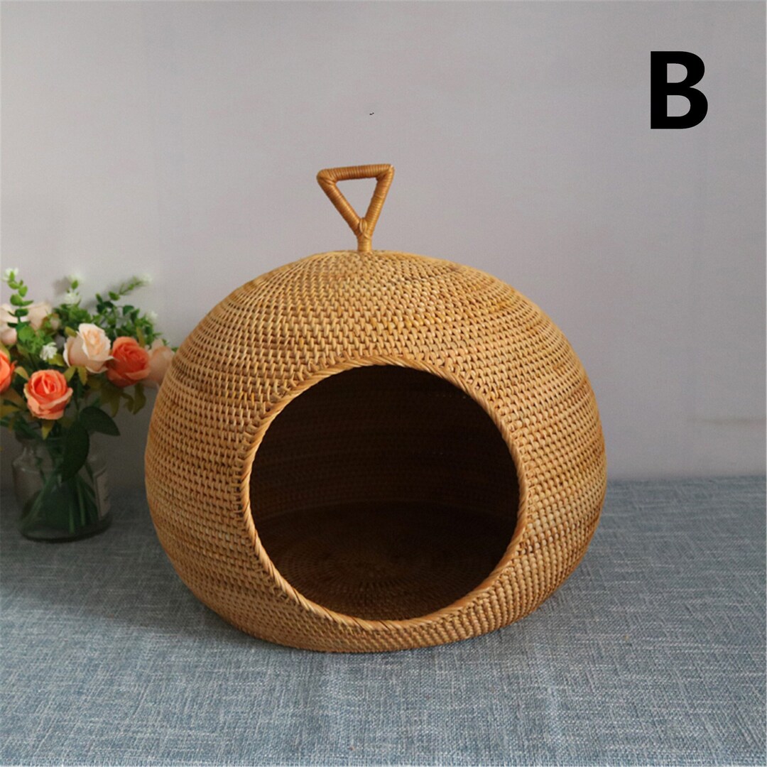 Handmade Rattan Woven Cat Nest Cute Cat Nest Japanese-style - Etsy