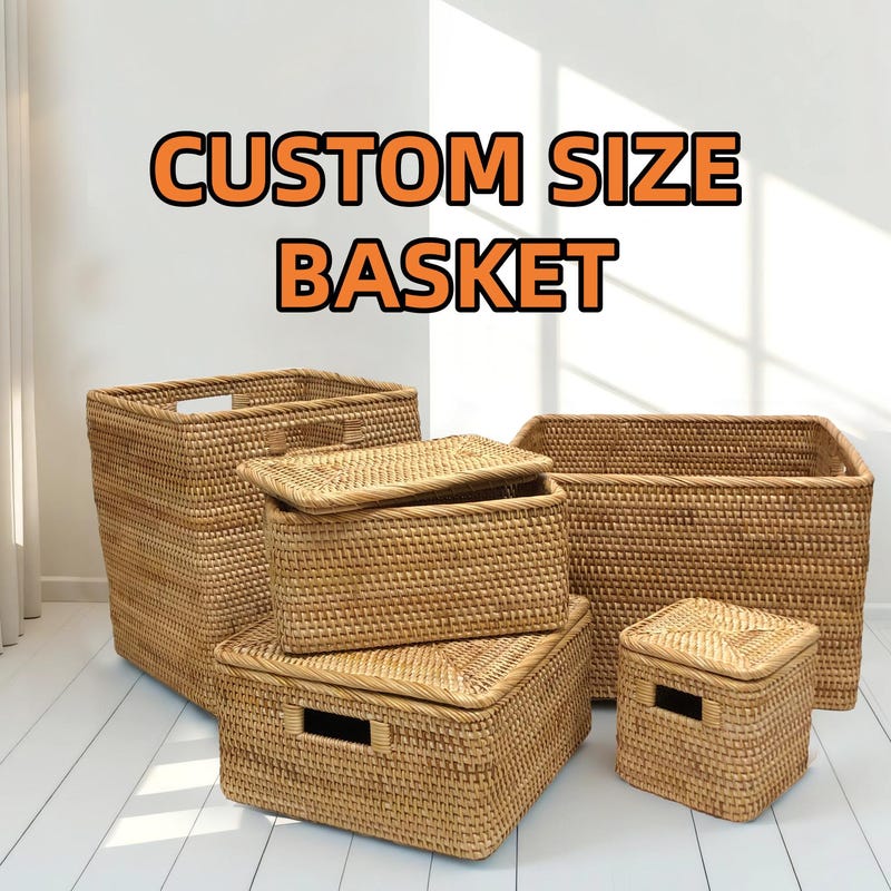 Rattan Basket - Etsy New Zealand