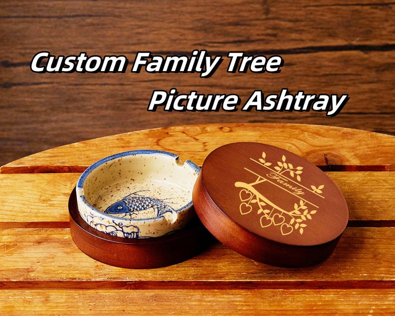 Personalized Family Tree Picture Ashtray,japanese-style Retro Bamboo ...