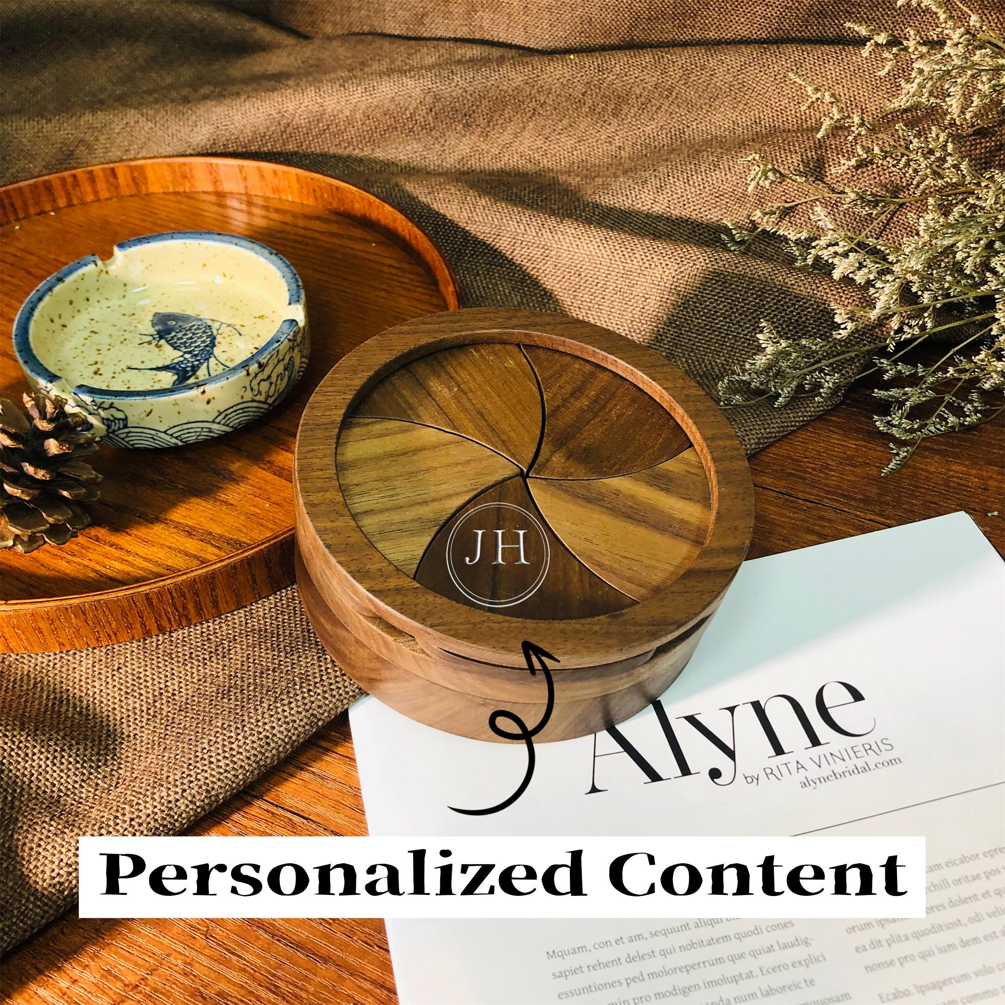 Custom Japanese-style Rotating Lid Magnetic Ashtray,black Walnut Color ...