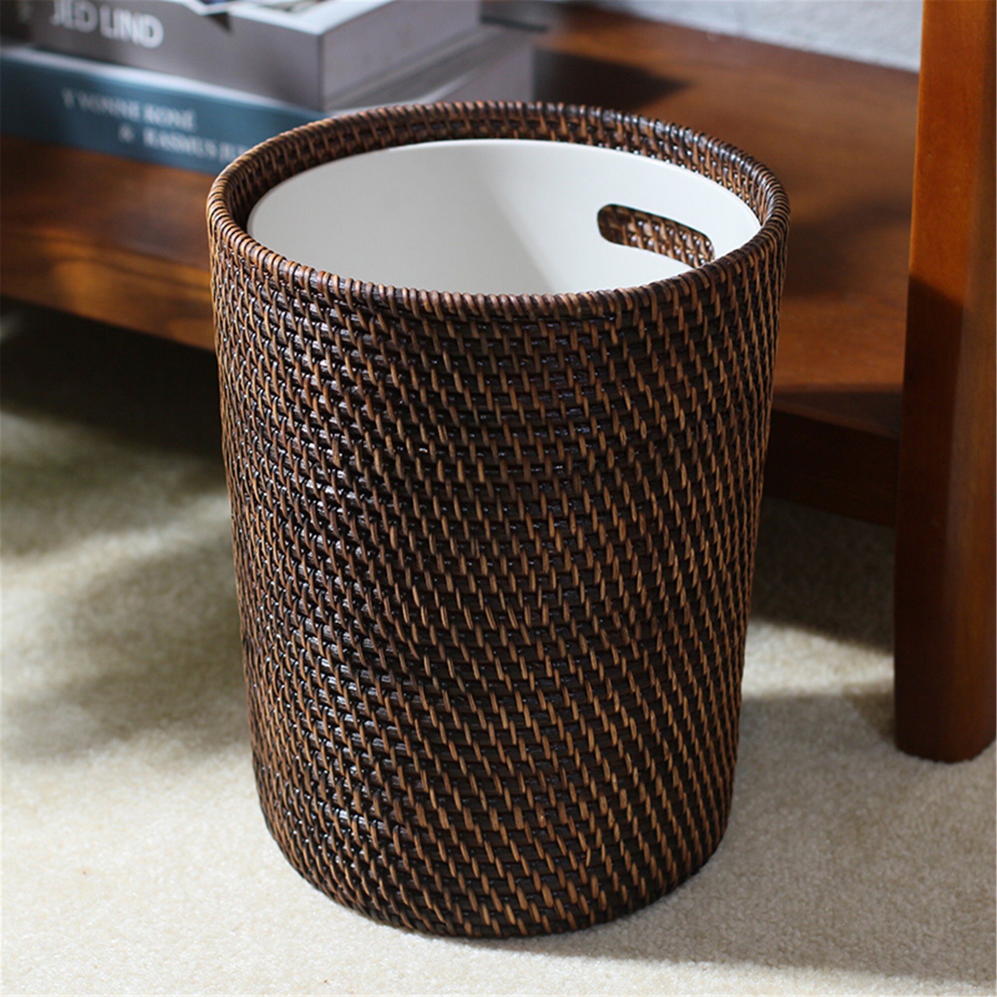 Rattan Woven Storage Tube Trash Storage Basket Cylinder With - Etsy