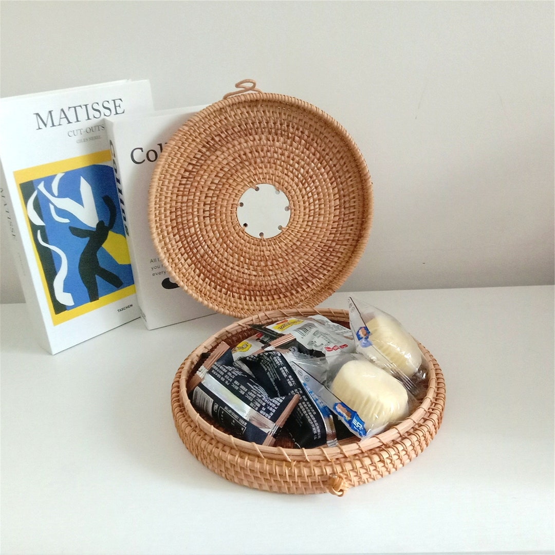 Rattan Woven Tea Cake Box Pastoral Style Snack Storage Tank Fruit ...