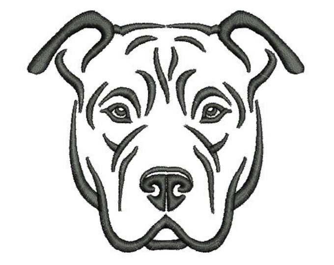 Pit Bull Silhouette Cross Stitch Pattern | Etsy