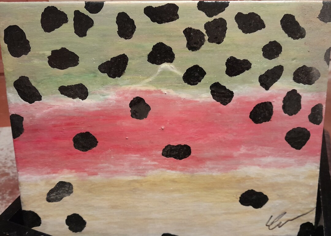 Acrylic Painting of Rainbow Trout Skin Pattern. Solid Wood Frame ...