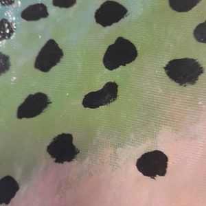 Acrylic Painting of Rainbow Trout Skin Pattern. Canvas Substrate ...