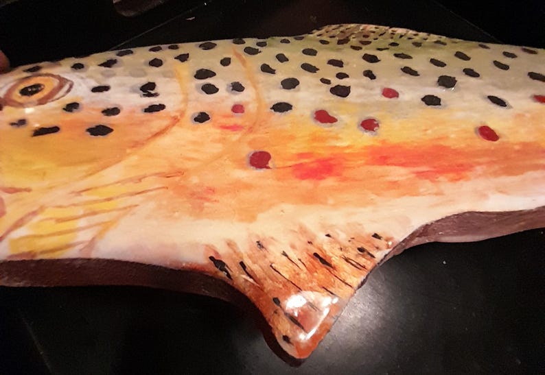 Hand Carved, Hand Painted Brown Trout - Etsy