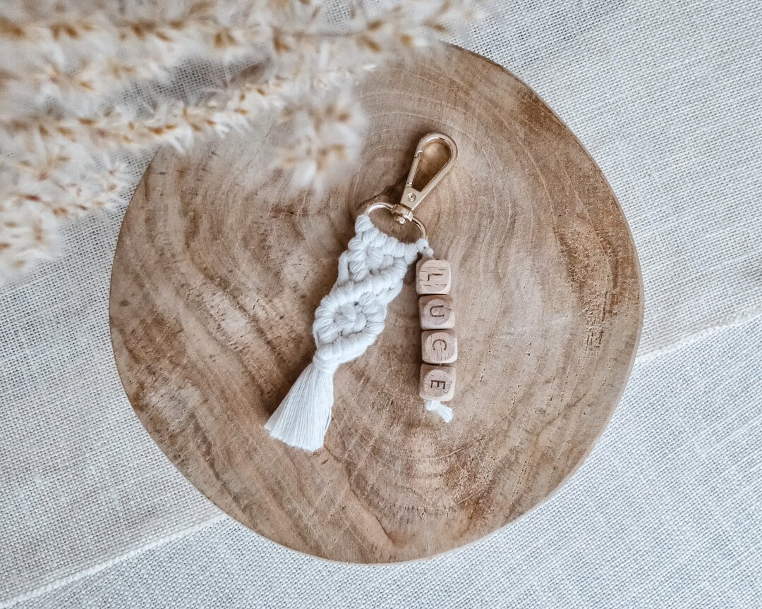 Personalized Macramé Key Ring - Etsy