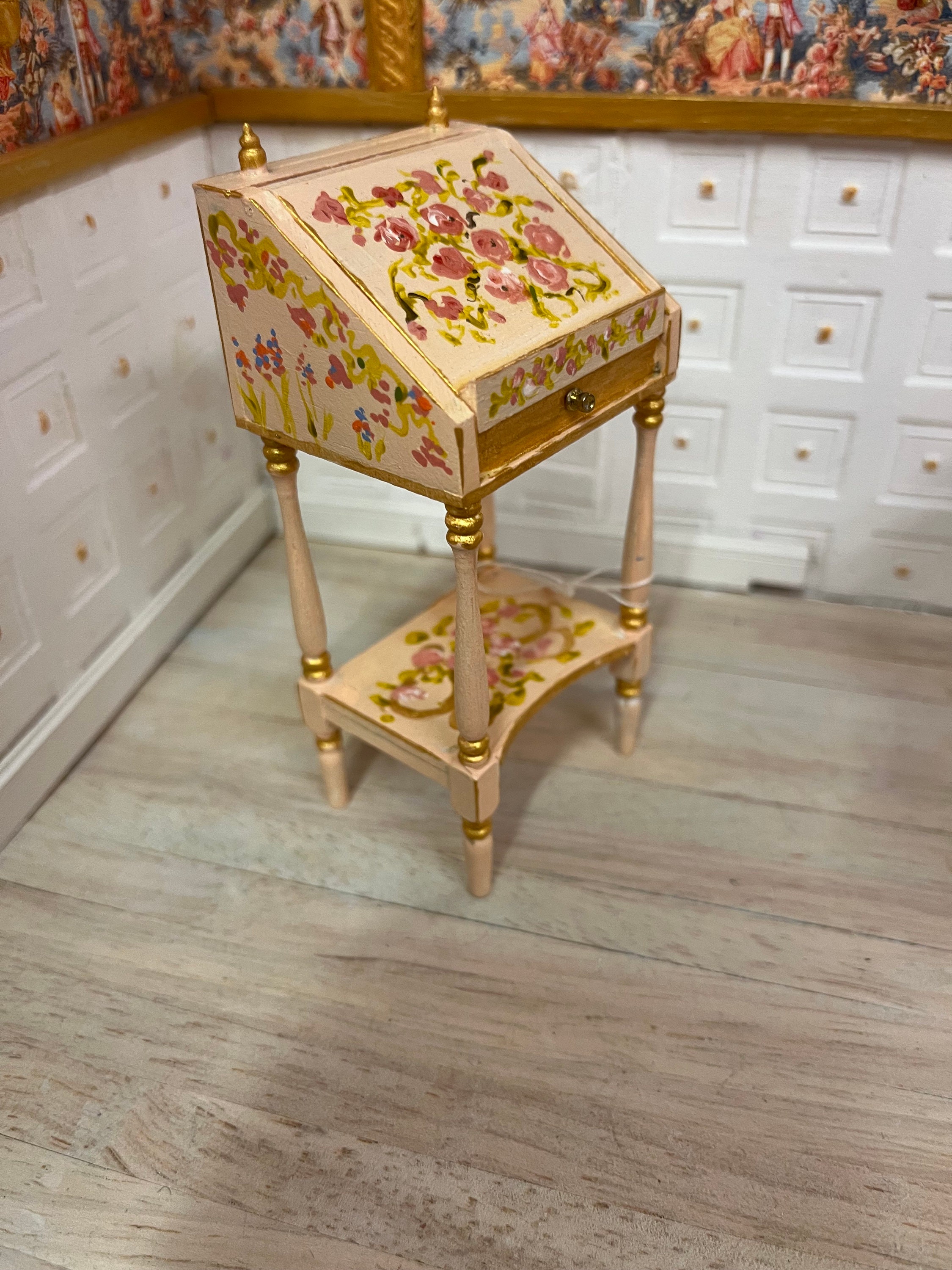 1.12 Scale Hand Painted Tall Writing Desk. - Etsy