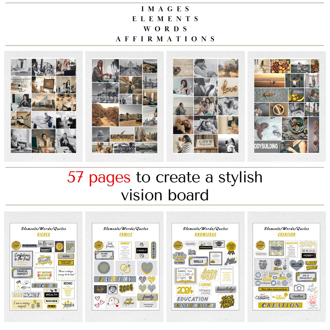 Visualize Future. DIY Vision Board 2024. Instant Download PDF. Life ...