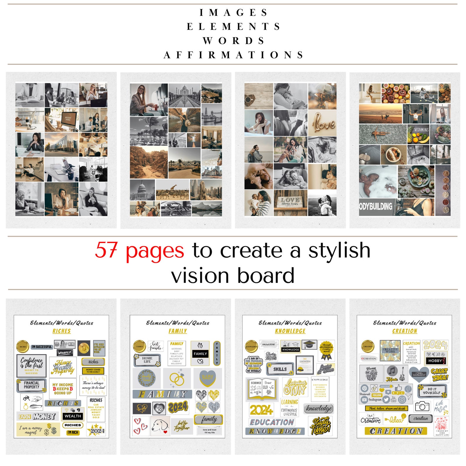 Visualize Future. DIY Vision Board 2024. Instant Download PDF. Life ...