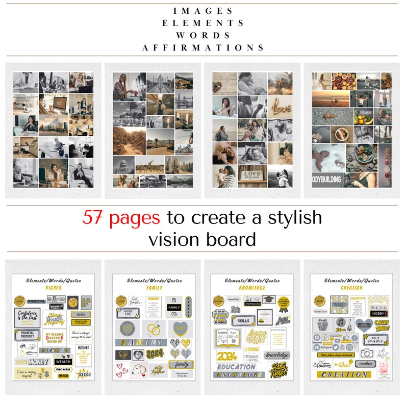 Visualize Future. DIY Vision Board 2024. Instant Download PDF. Life ...