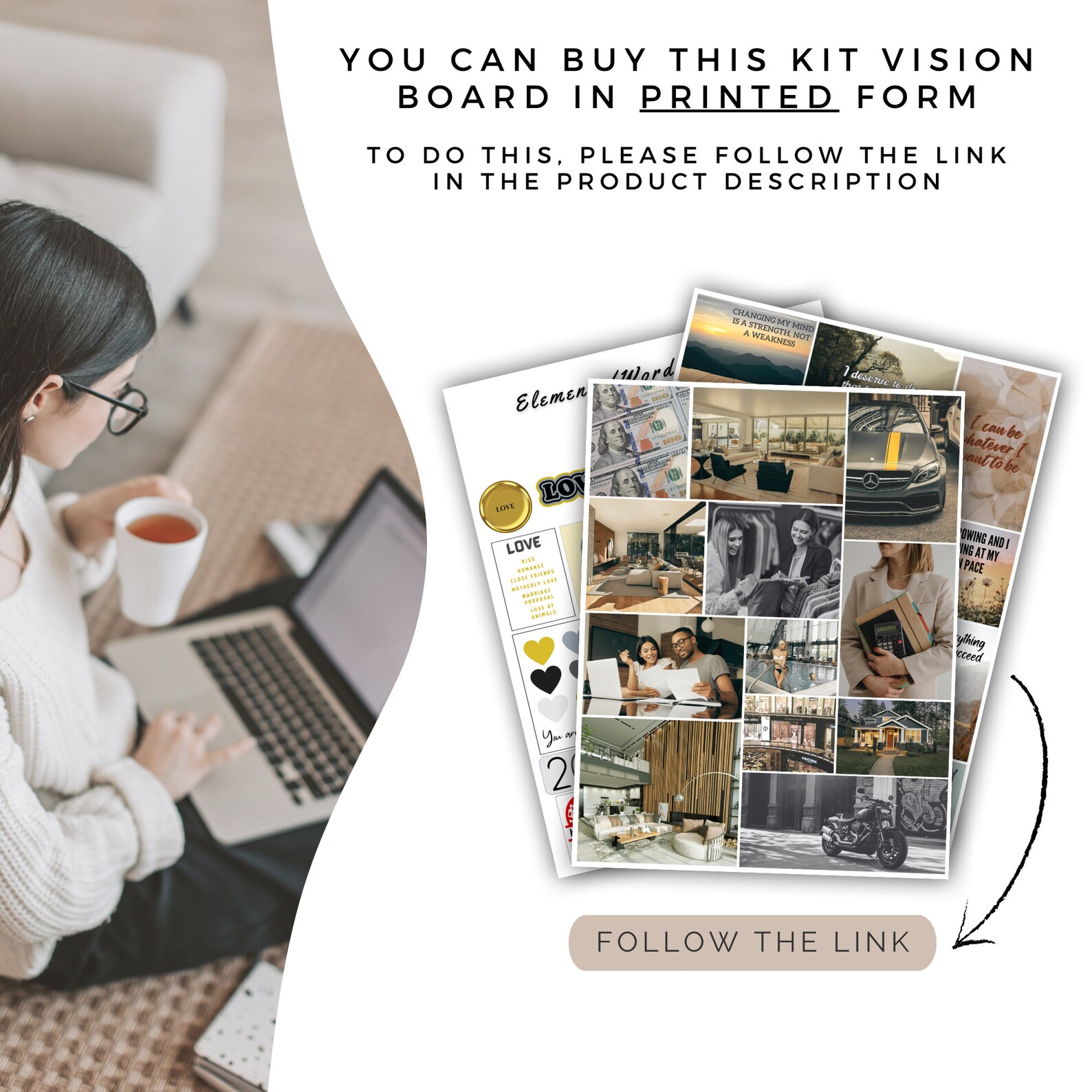 Vision Board Kit 1000 Images Elements Words Affirmation. Digital Vision ...