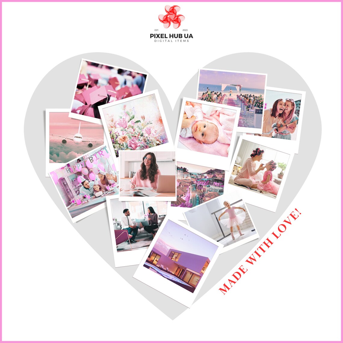 Girls Pink Vision Board, Printable Vision Board Kit, Inspiration Images ...