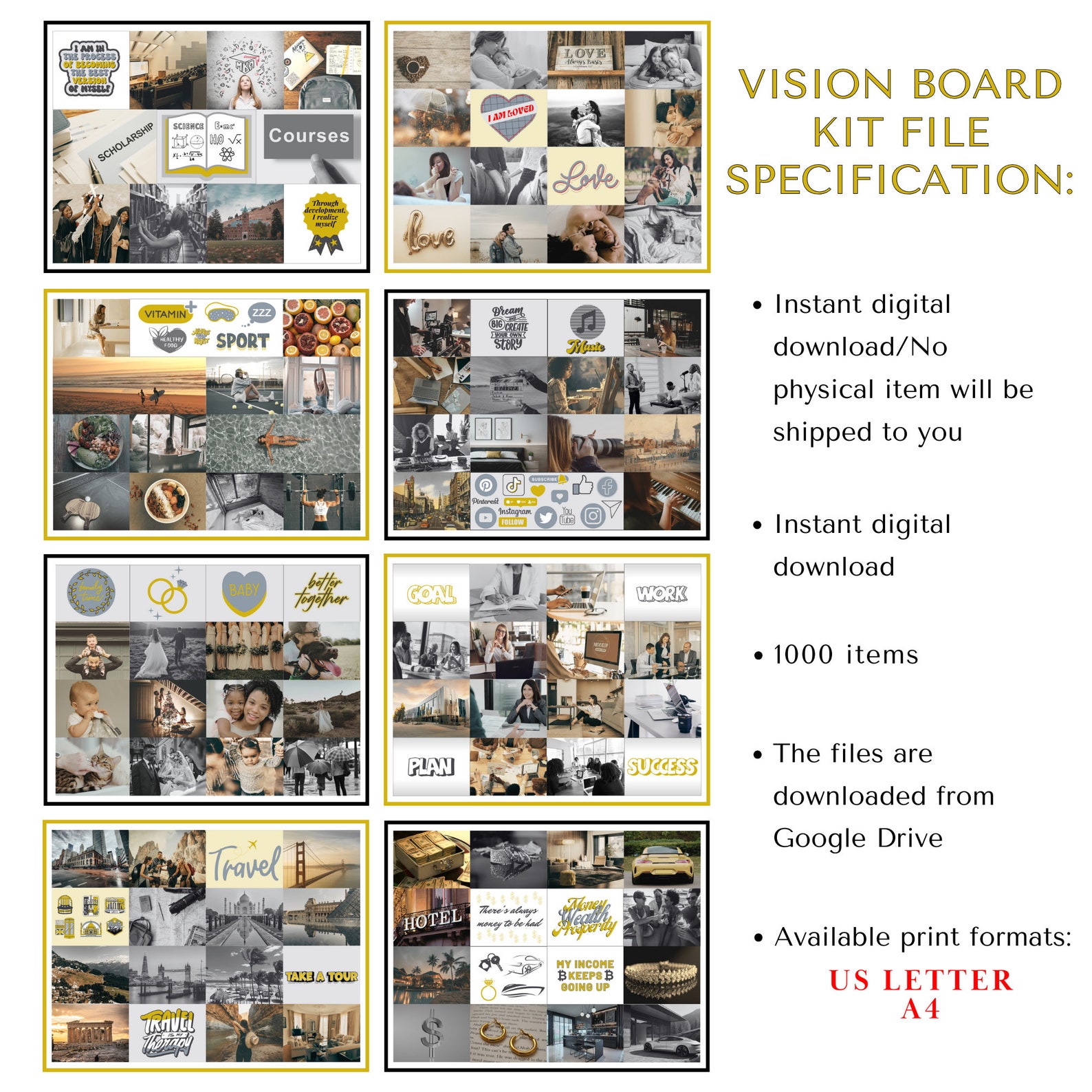Visualize Future. DIY Vision Board 2024. Instant Download PDF. Life ...