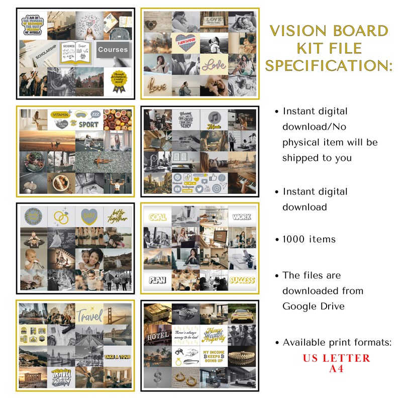 Visualize Future. DIY Vision Board 2024. Instant Download PDF. Life ...