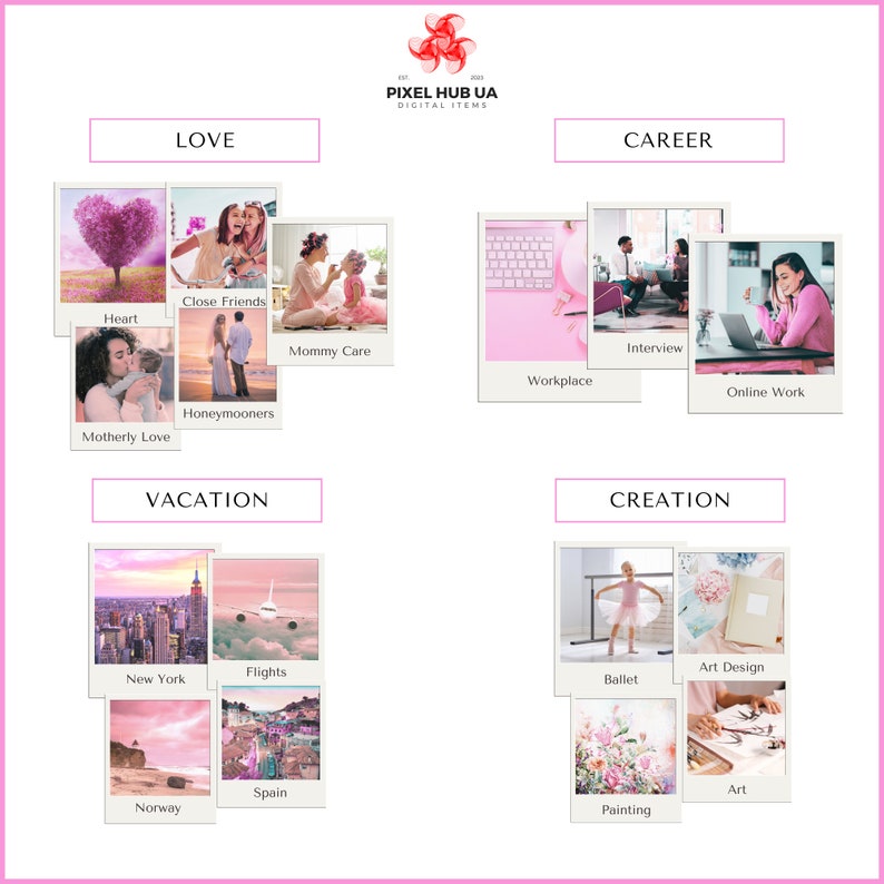 Girls Pink Vision Board, Printable Vision Board Kit, Inspiration Images ...