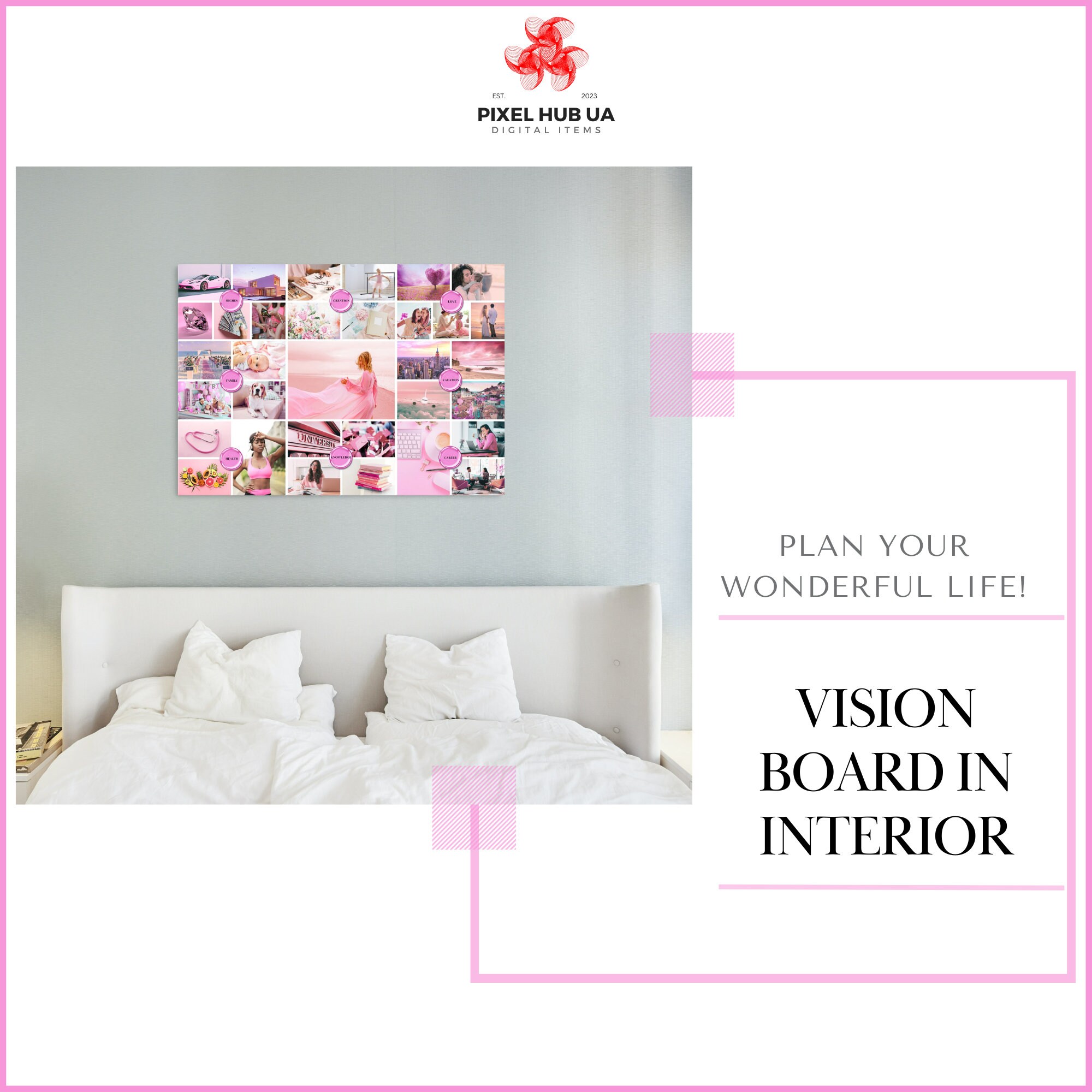 Girls Pink Vision Board Printable Vision Board Kit - Etsy UK